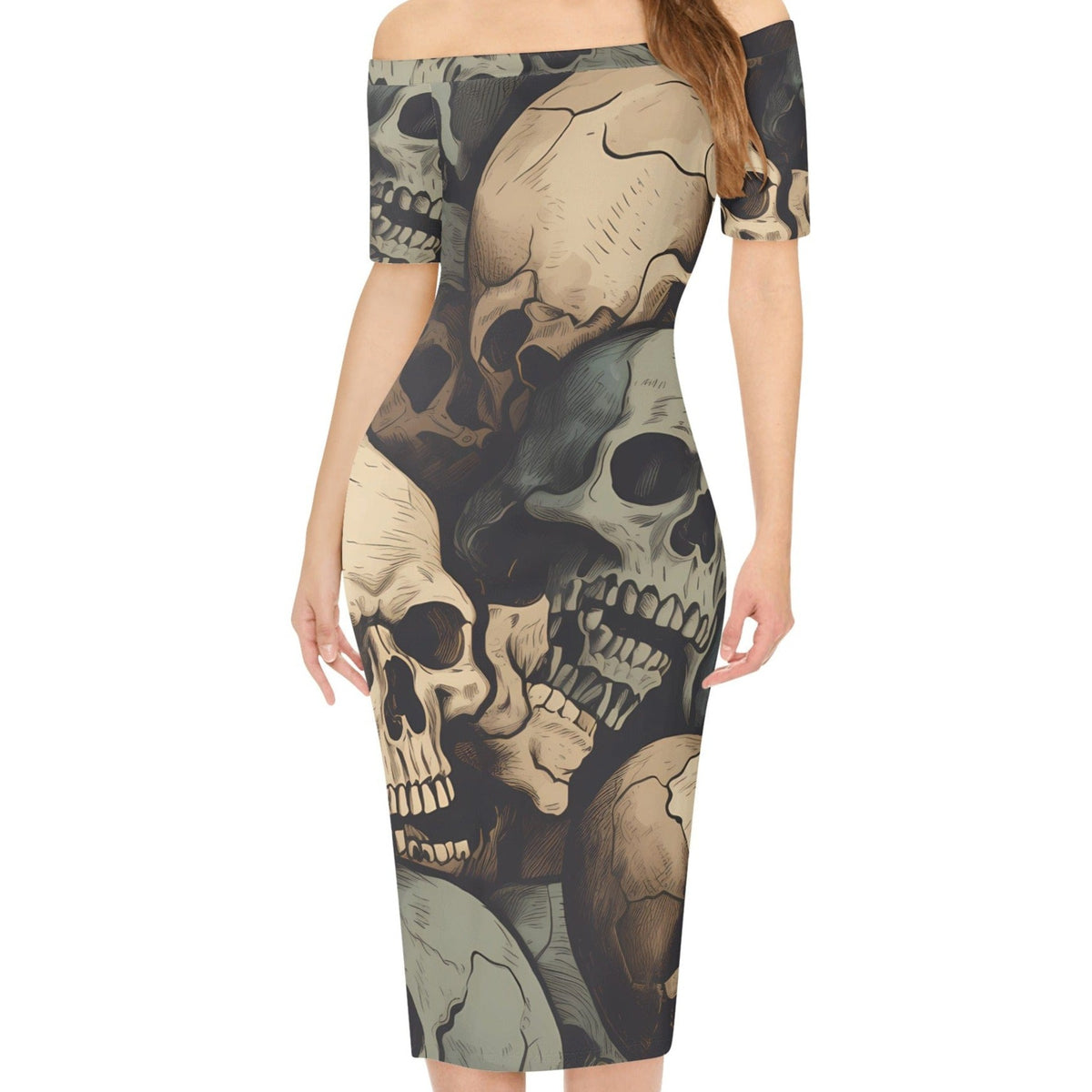 This Women's Off The Shoulder Skulls Dress Is Perfect Ffor Expressing ...