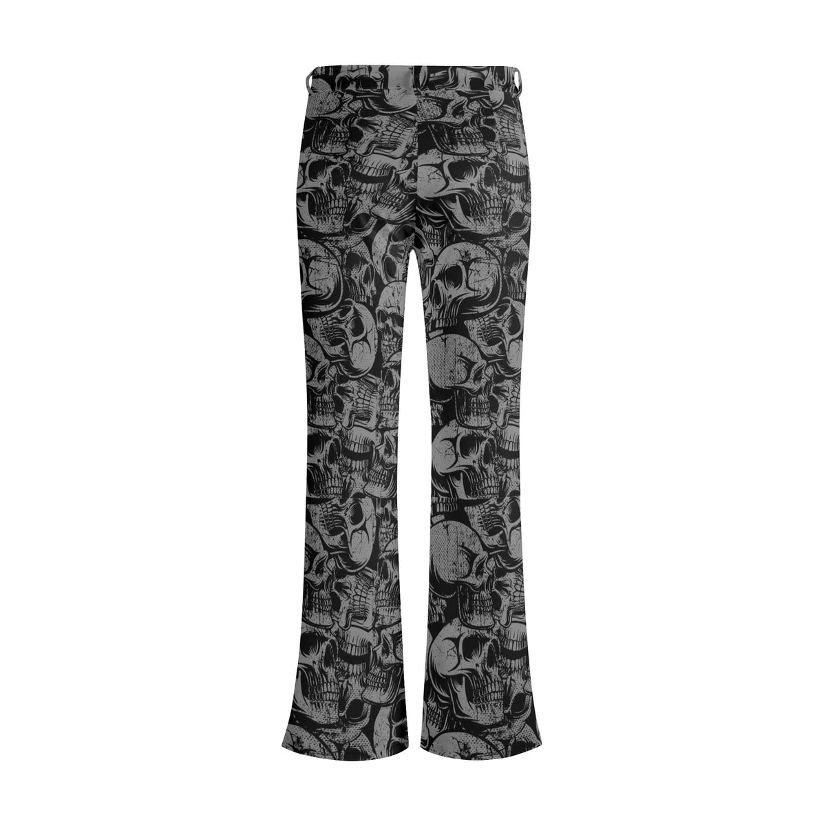 Womens Black Skulls Print Elegant Flare Pants – Everything Skull ...