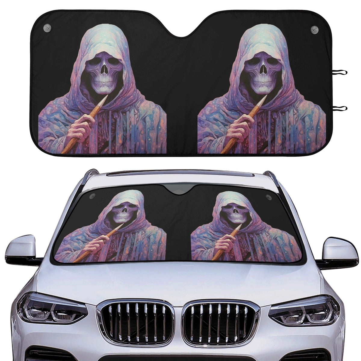 Grim Reaper With Hood Car Auto Sun Shade – Everything Skull Clothing ...