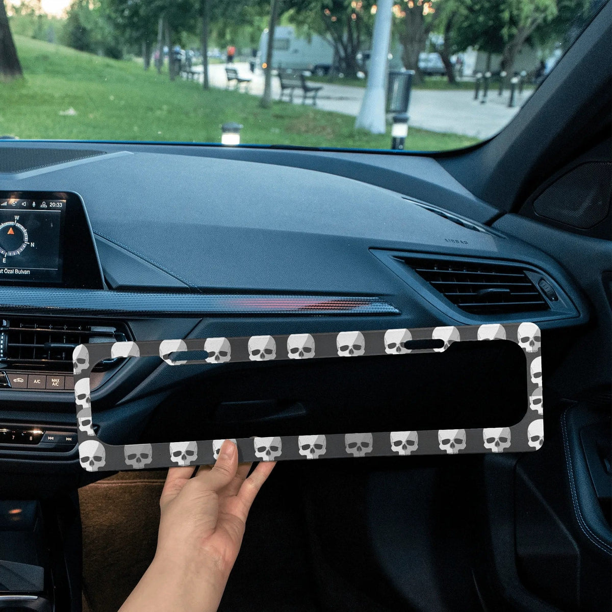 Gray Skulls Australia License Plate Frame – Everything Skull Clothing ...