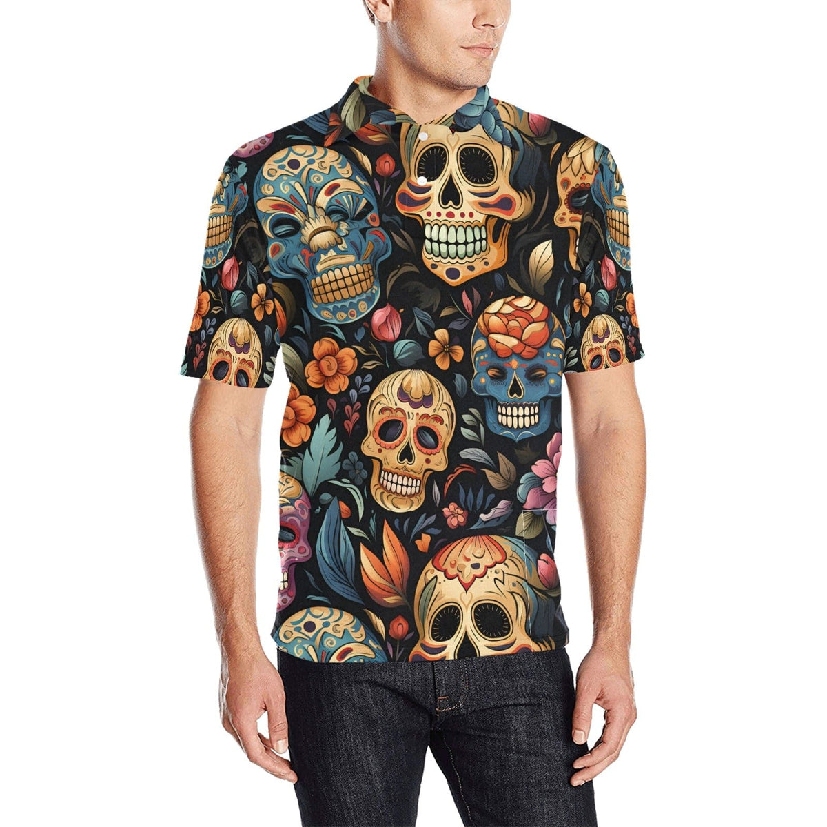 Men's Laughing Skulls Polo Shirt – Everything Skull Clothing ...
