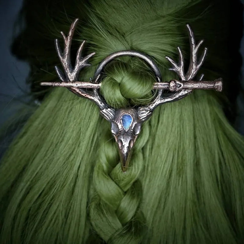 Gothic Retro Cow Skull Skeleton Moonstone Hair Clip – Everything Skull ...