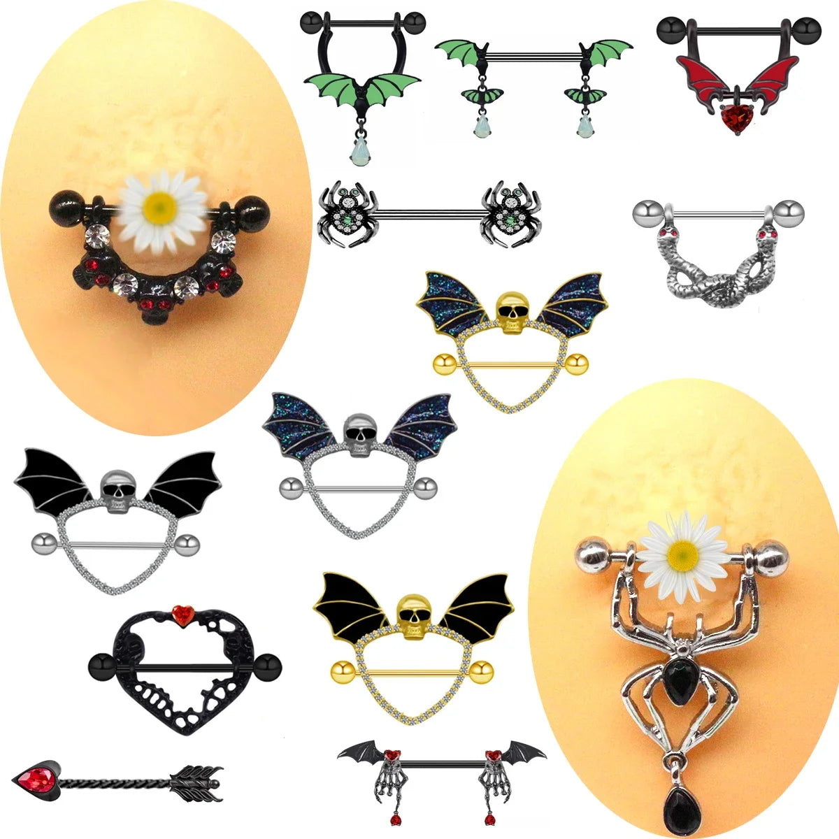 Gothic Spider, Skull & More Nipple Piercing Jewelry – Everything Skull ...