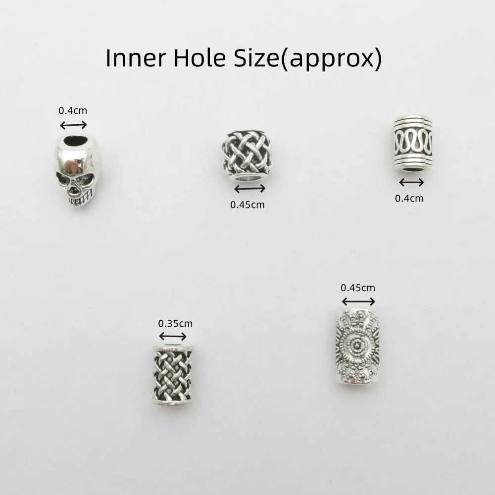 10pcs Skull Helmet Viking Rune Beads For Hair Braid Dreadlock Beard Je ...