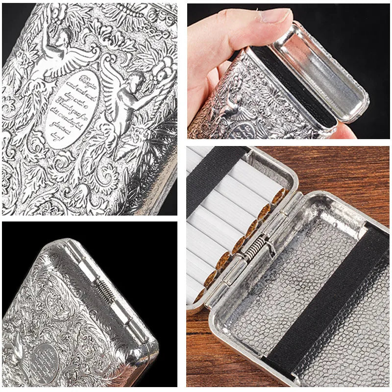 Gothic 14 Pack Metal Coarse Cigarette Box 5 Colors – Everything Skull ...