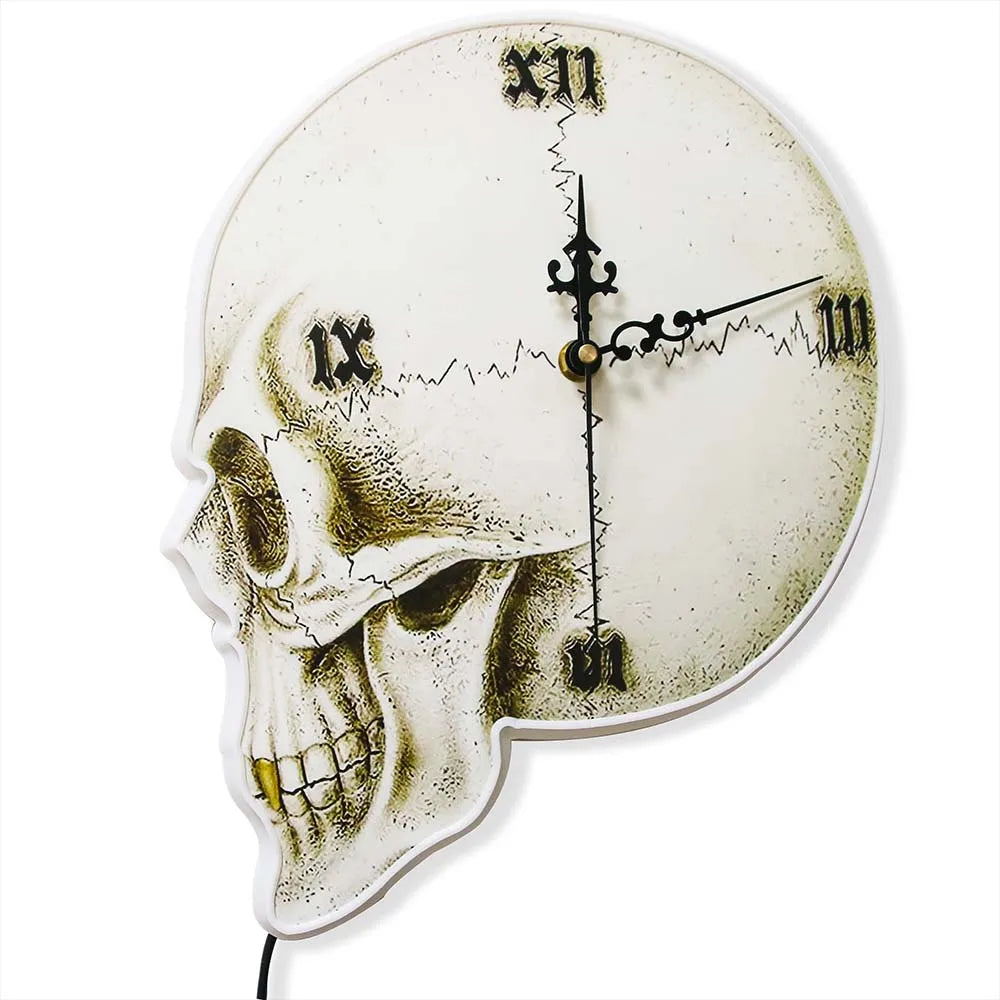 Gothic Skull Home Decor Wall Clock With Roman Numerals – Everything ...