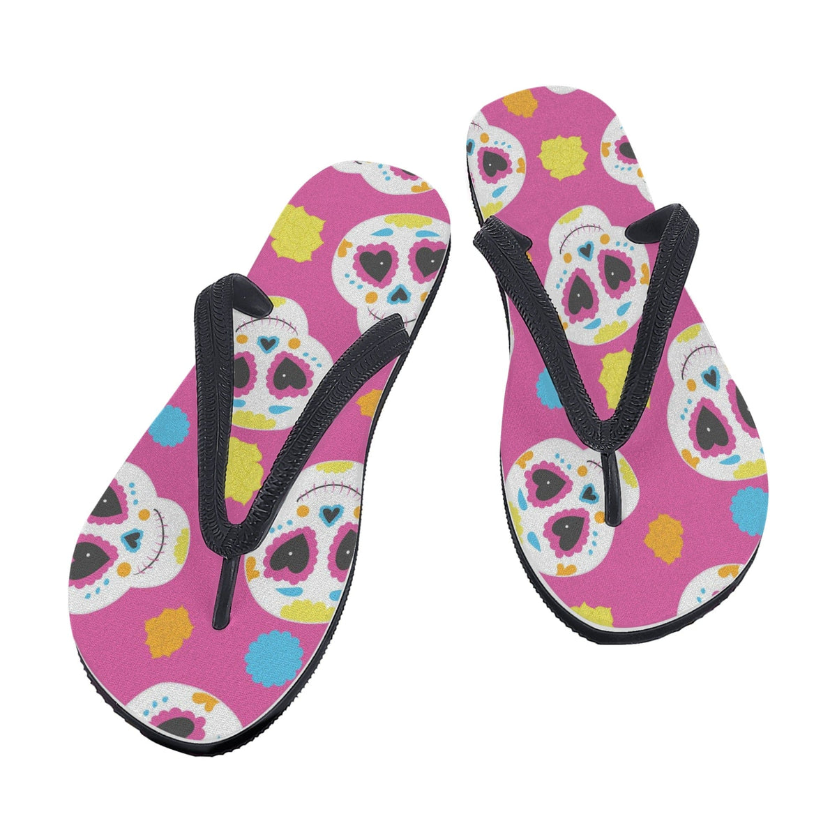 Women's Mexican Sugar Skull Flip Flops – Everything Skull Clothing ...