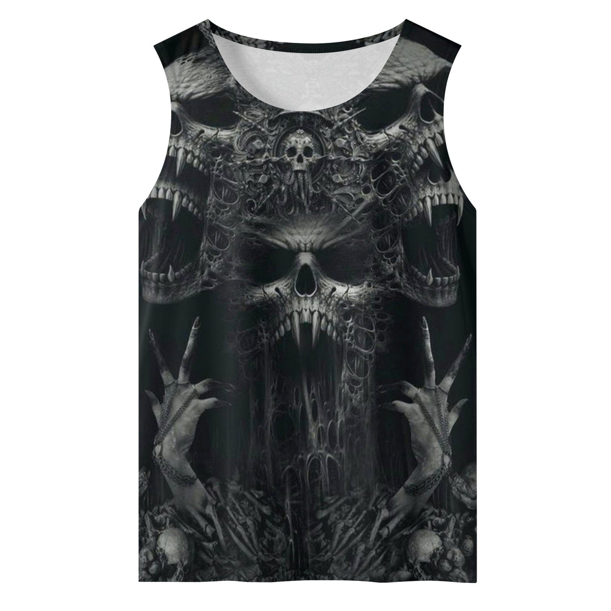 Black Gothic Skull Tank Top for Men – Everything Skull Clothing ...
