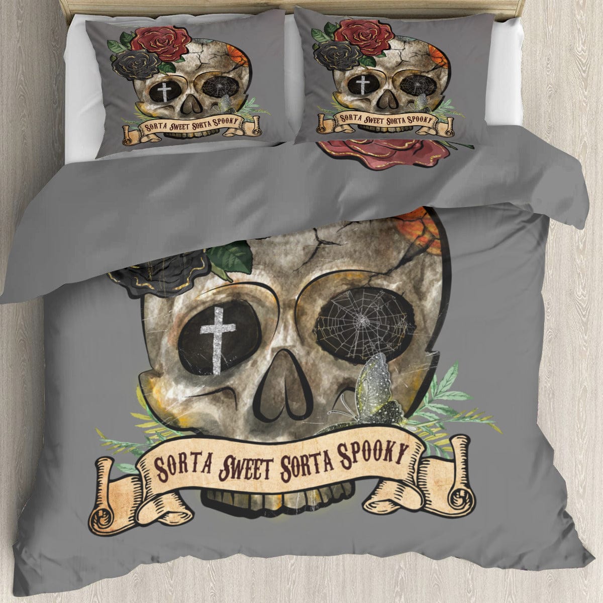 Sorta Sweet Sorta Spooky Printed Duvet Cover 3-Piece Set – Everything ...