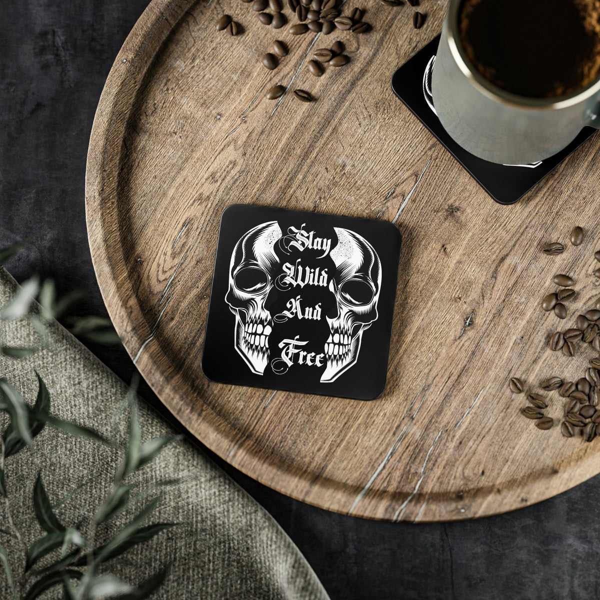 Skull Play Wild And Free Coasters 1 or Set of 4 – Everything Skull ...
