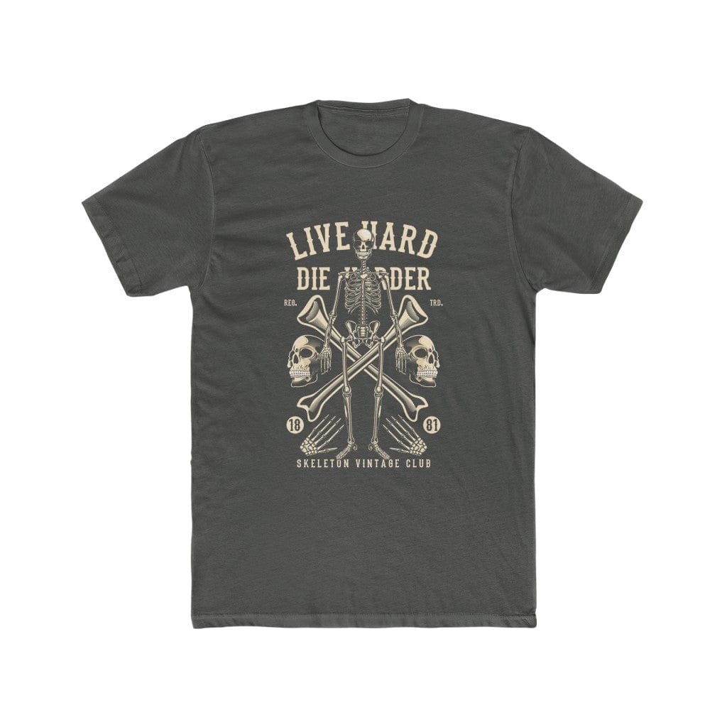 Live Hard Die Harder - Men's Soft Cotton Crew Tee – Everything Skull ...