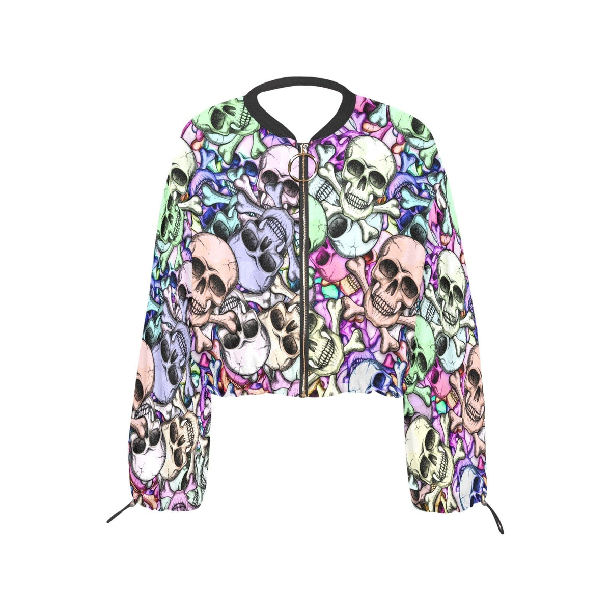 Women's Colorful Skulls Chiffon Cropped Jacket – Everything Skull ...