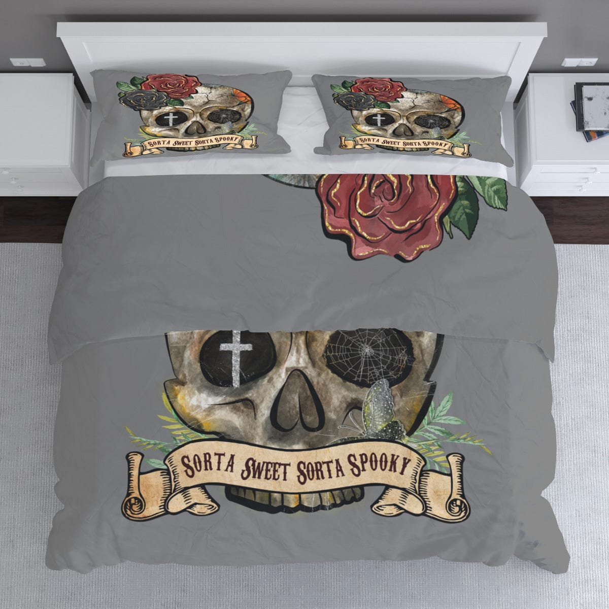 Sorta Sweet Sorta Spooky Printed Duvet Cover 3-Piece Set – Everything ...