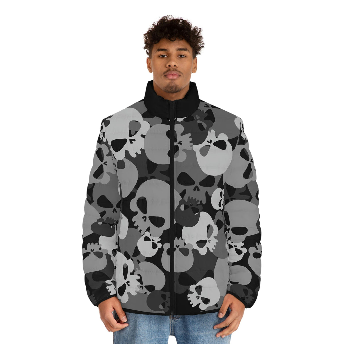 Men's Camo Skulls Puffer Jacket – Everything Skull Clothing Merchandise ...