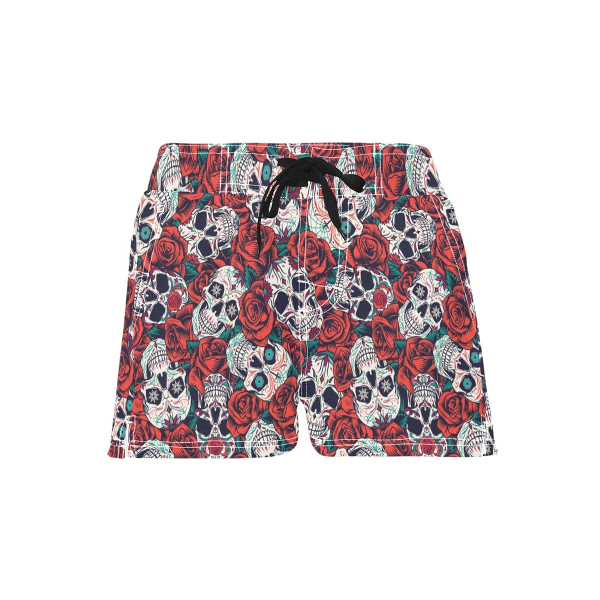 Women's Skull Red Roses Casual Board Shorts Provide A Premium Combinat ...