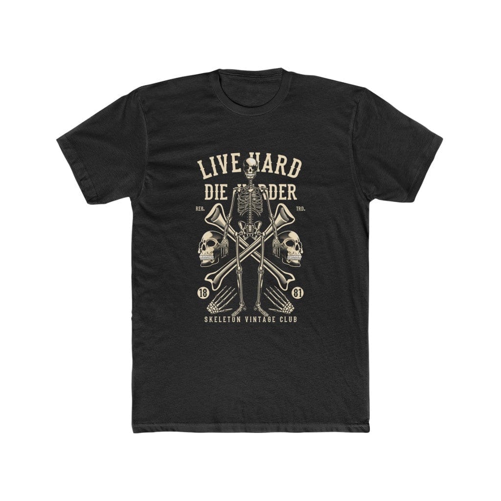Live Hard Die Harder - Men's Soft Cotton Crew Tee – Everything Skull ...